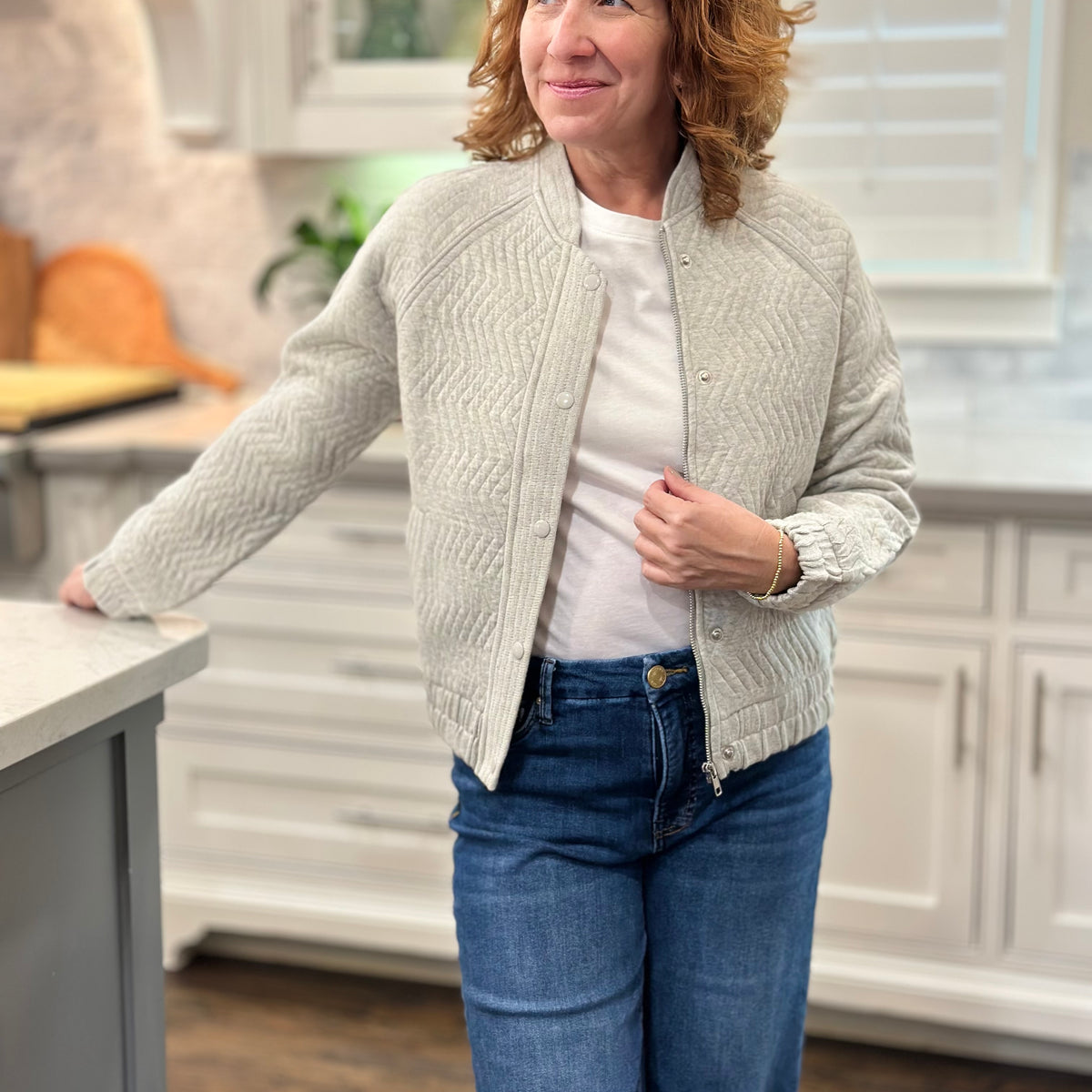Dylan - Geometric Hannah Jacket in Heather Gray – CAS curate.admire.style