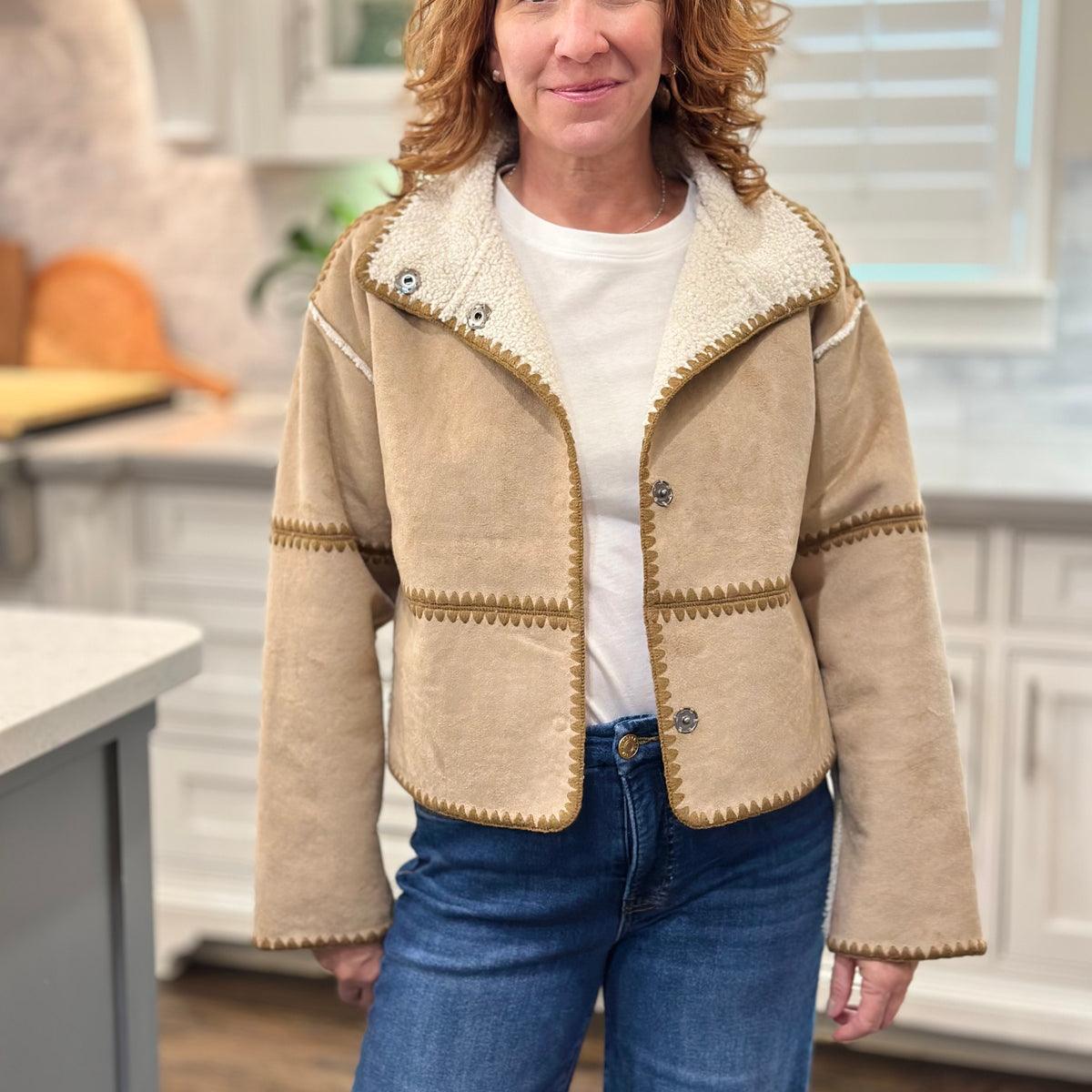 Dylan - Casey Stitched Jacket in Teddy Brown (reversible) – CAS curate ...